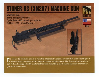 Stoner 63 (XM207) Machine Gun Atlas Classic Firearms Card | eBay