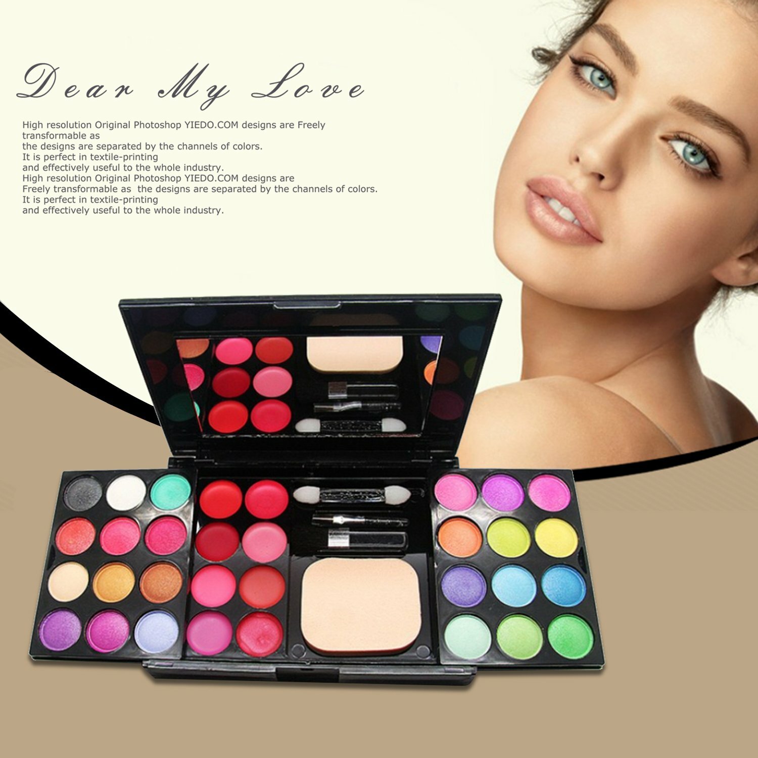 39 Colors Pro Makeup Eyeshadow Palette Lip Gloss Powder Blush Cosmetic ...