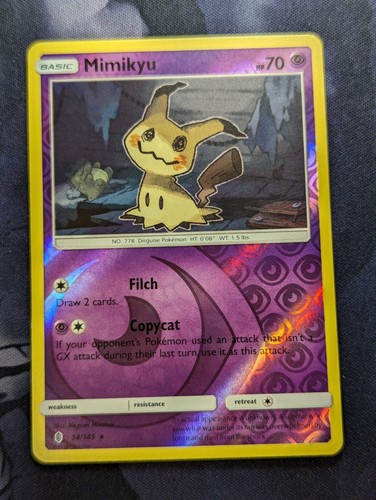 Mimikyu 58/145 Reverse Holo Guardians Rising Pokemon Card NM | eBay