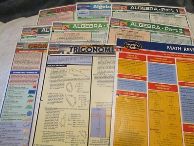 Lot 9 Quick Study Academic Reference Guides MATH Trigonometry Algebra ...