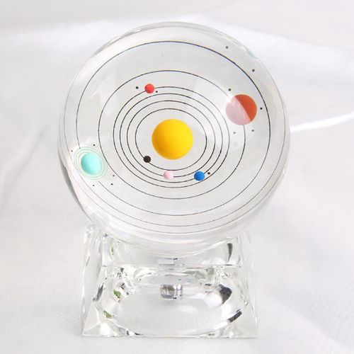Crystal Solar System Ball 3D Glass Galaxy Miniature Universe Astronomy ...