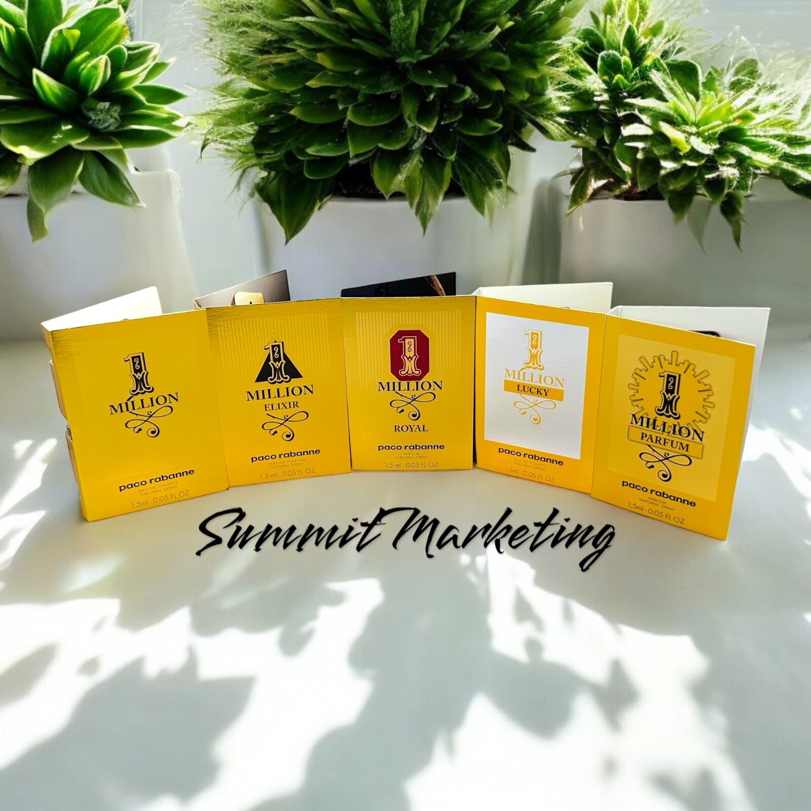 Paco Rabanne 1 Million, Elixir, Royal, Lucky, Parfum 5/pc Discovery Sample Kit | eBay