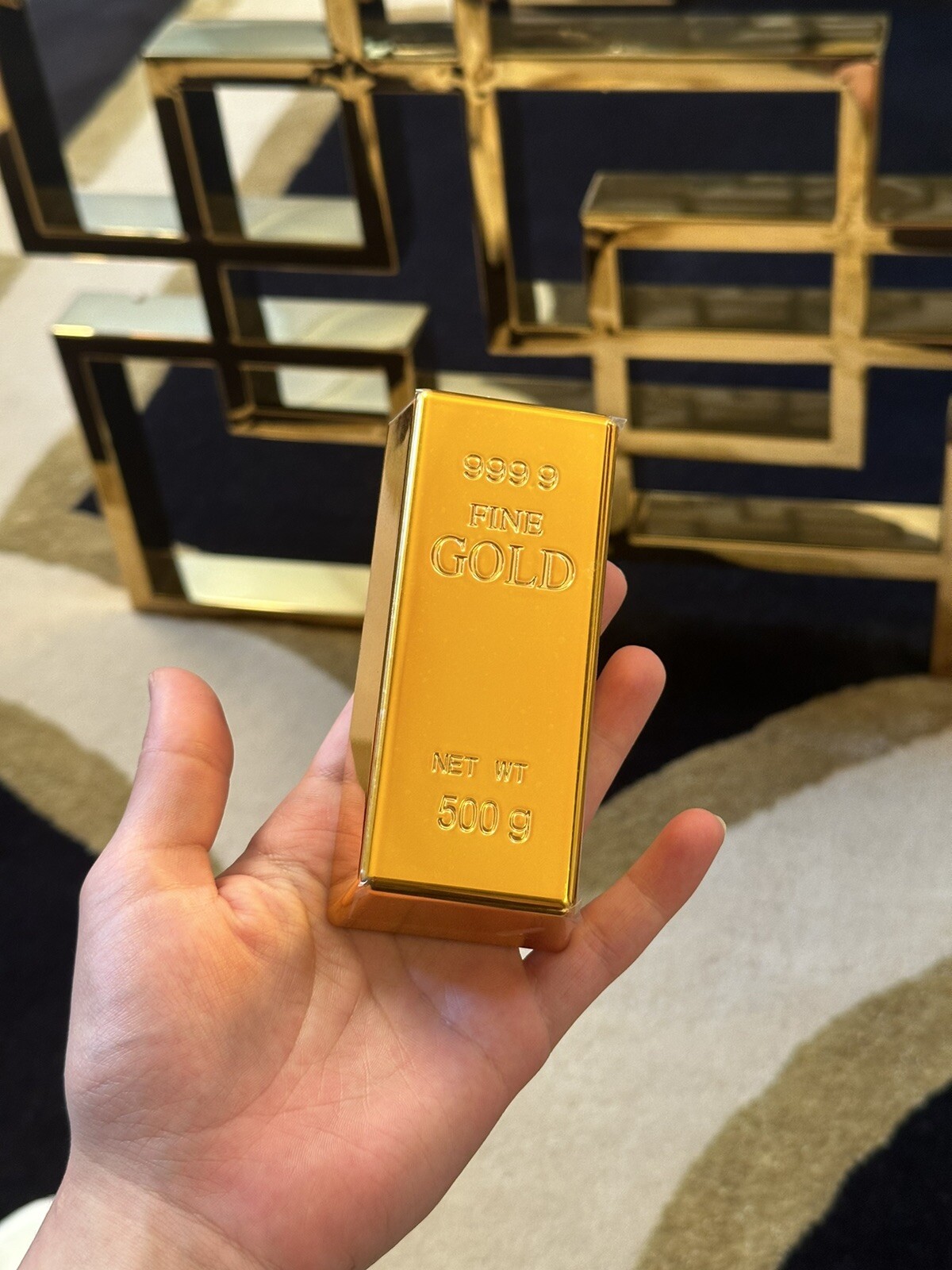 1pc 24k 500g Luxurious Gold Brick Prop Decor Real Gold Electroplated ...