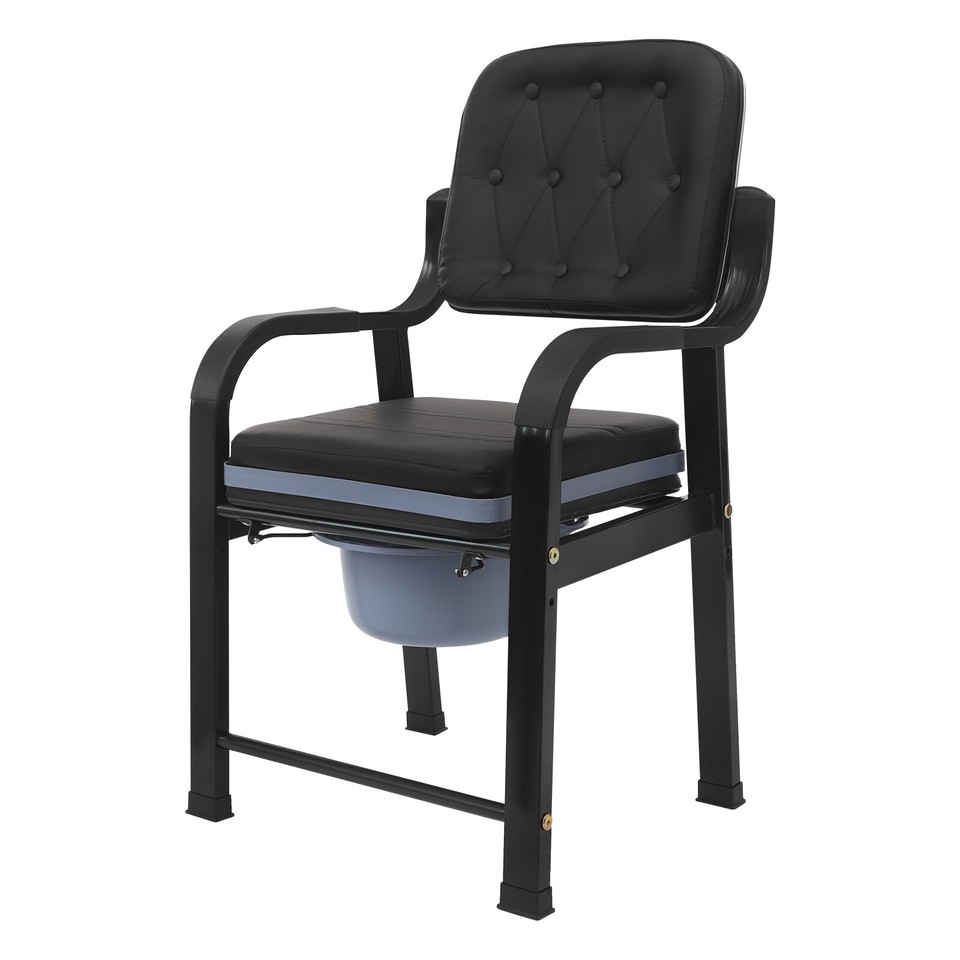 Bedside Toilet Chair w/28cm Bucket - 550lbs Capacity Floorstanding for ...