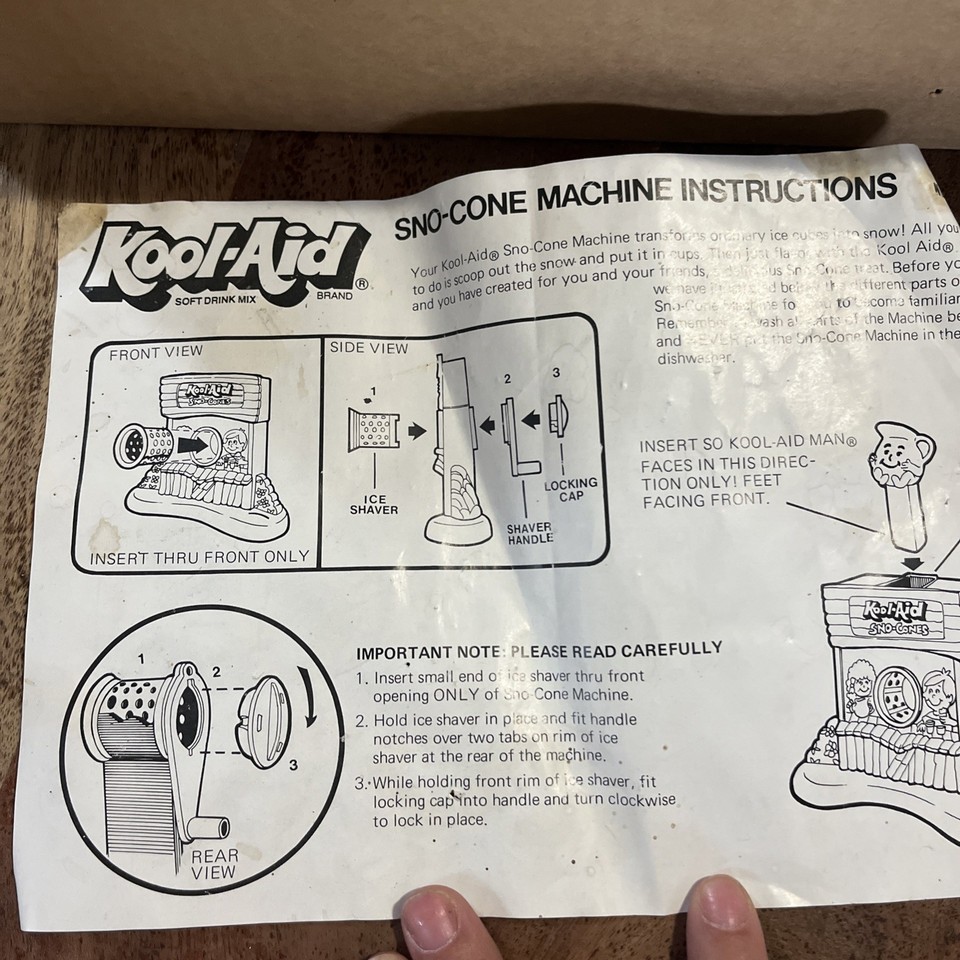 VTG1984 Kool-Aid Drink Sno-Cone Machine With Box Vintage Soft Drink Mix ...