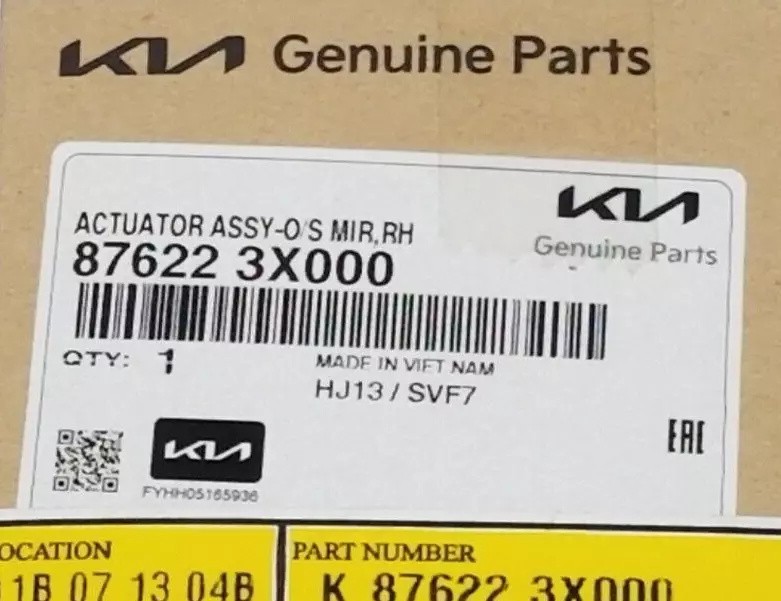2013-2019 Kia Soul Drivers or Passenger Side Mirror Actuator 87622 ...