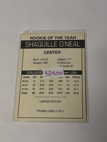Shaq Attack Oddball Card Shaquille O’Neal **032900 | eBay