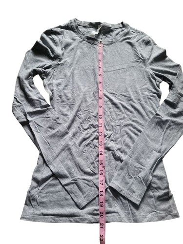 Pre-owned Lululemon Grey Basic Top Size 4 Long Sleeve. Pima Cotton | eBay