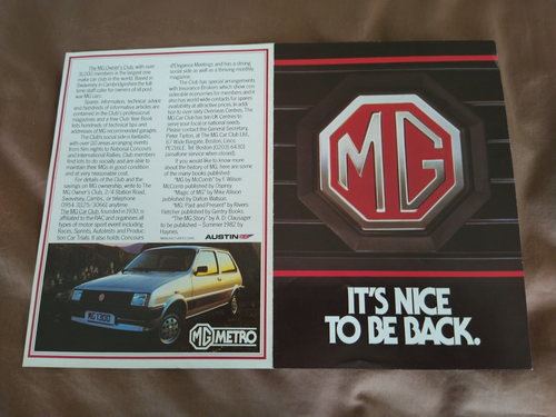 BROCHURE - MG METRO BROCHURE | eBay