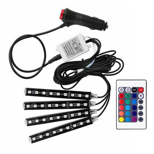 DC 12V RGB LED Car Interior Floor Decorative Atmosphere Strip Lamp ...