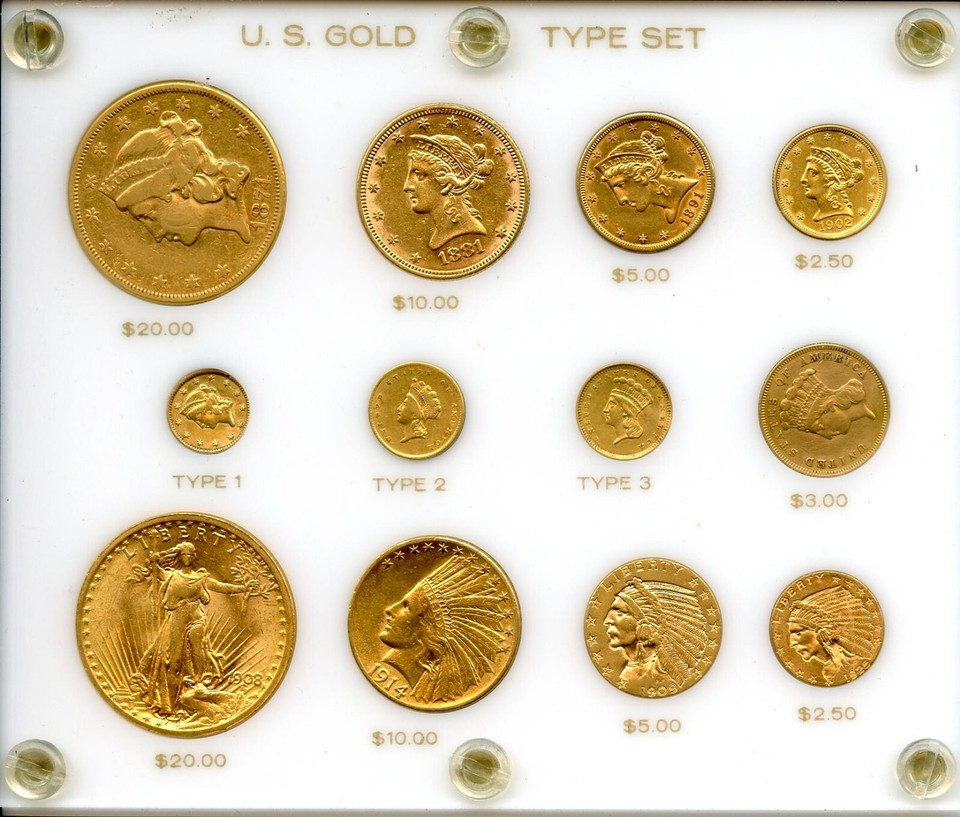 Complete 12-Coin US Gold Type Set - Rare Liberty & Indian Issues in ...