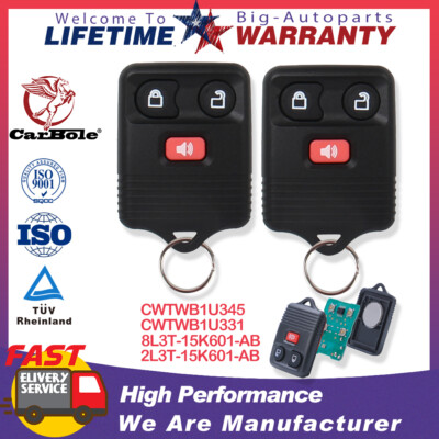 2PCS Keyless Entry Car Remote Control Key Fob Transmitter Alarm For ...