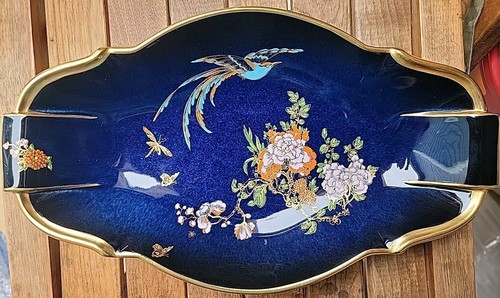 VINTAGE CARLTON WARE ROUGE ROYALE ”BIRD OF PARADISE” PATTERN DISH Blue ...