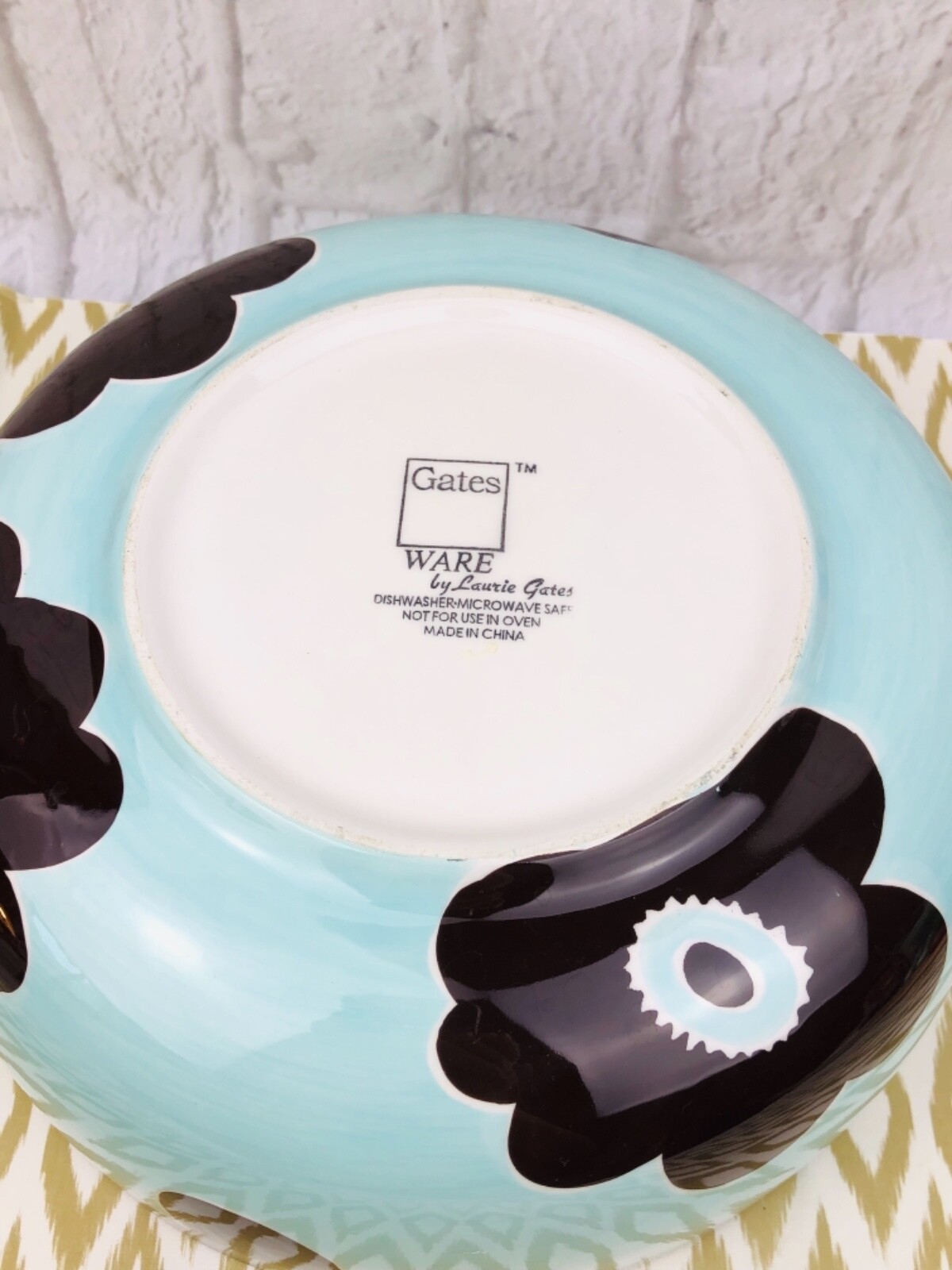 Laurie Gates Ware Retro 1970s Style Flower Pattern Large Serving Bowl ...