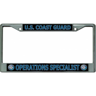 uscg coast guard operations specialist military logo chrome license ...