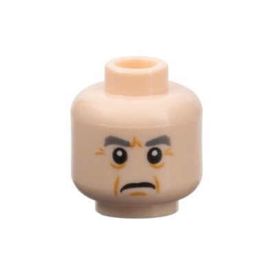 LEGO - Minifigure, Head Gray Eyebrows, Dark Orange Crow's Feet and ...