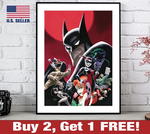 Batman the Animated Series Poster 18" x 24" Print 90s BTAS Cast Joker ...