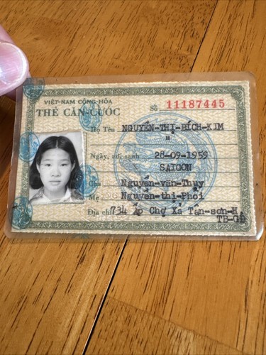 Orig South Vietnam Civilian ID Card Guarantee War Issue Cute Girl ...