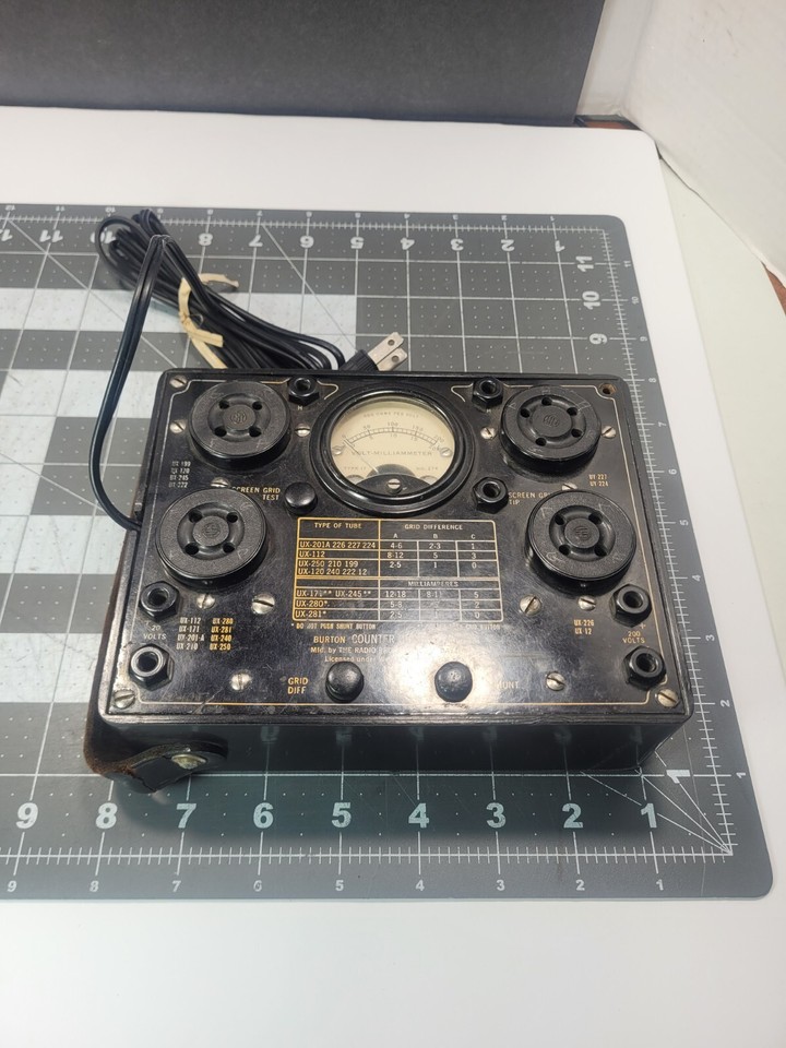 RADIO PRODUCTS TUBE TESTER TYPE C - 4 PIN TUBE UX SERIES 5 PIN TUBE UX ...