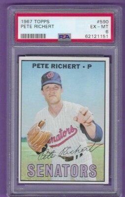 1967 Topps - #590 Pete Richert - Washington Senators - PSA EX - MT 6 | eBay