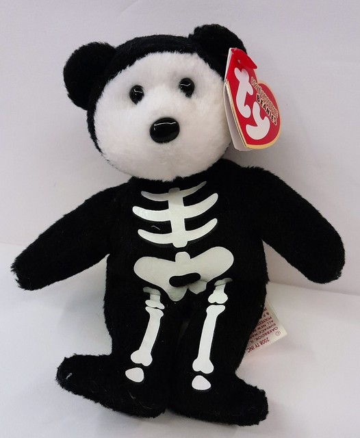 Ty Halloweenie Beanie Baby BONESES Skeleton Bear Very RARE 2008 ...