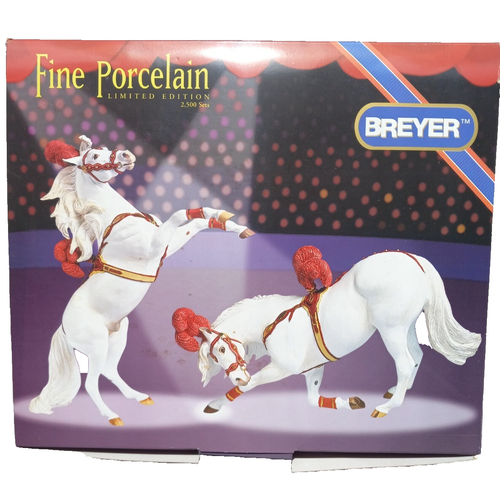 Breyer Porcelain White Circus Ponies 1996 NIB #79296 Limited Edition ...