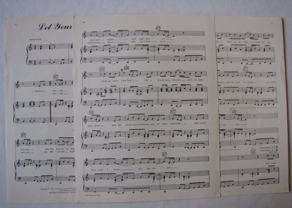 Rare Sheet Music Bellamy Brothers " Let Your Love Flow " | eBay