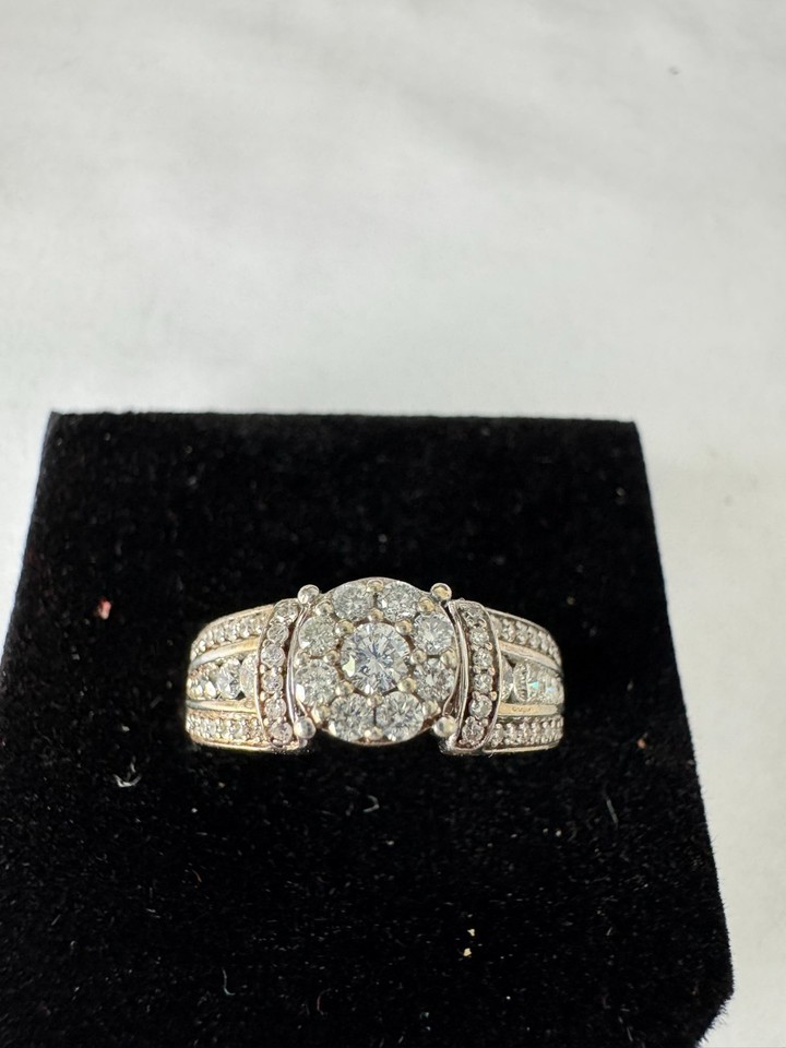 .925 Sterling Silver Lab Grown Diamond LGD Cluster Ring | eBay