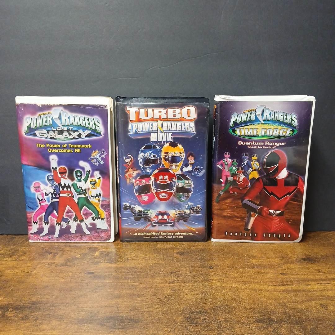 Lot of 3 Vintage Power Rangers VHS Tapes, TURBO Movie, Lost Galaxy ...
