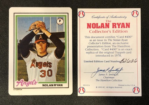 Nolan Ryan 1993 Hamilton Collection Porcelain 1978 Topps Baseball Card ...