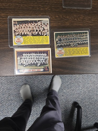3 Topps Teams Cards, 1958 Boston Red Sox, 1957 Giants, 1957 Dodgers | eBay