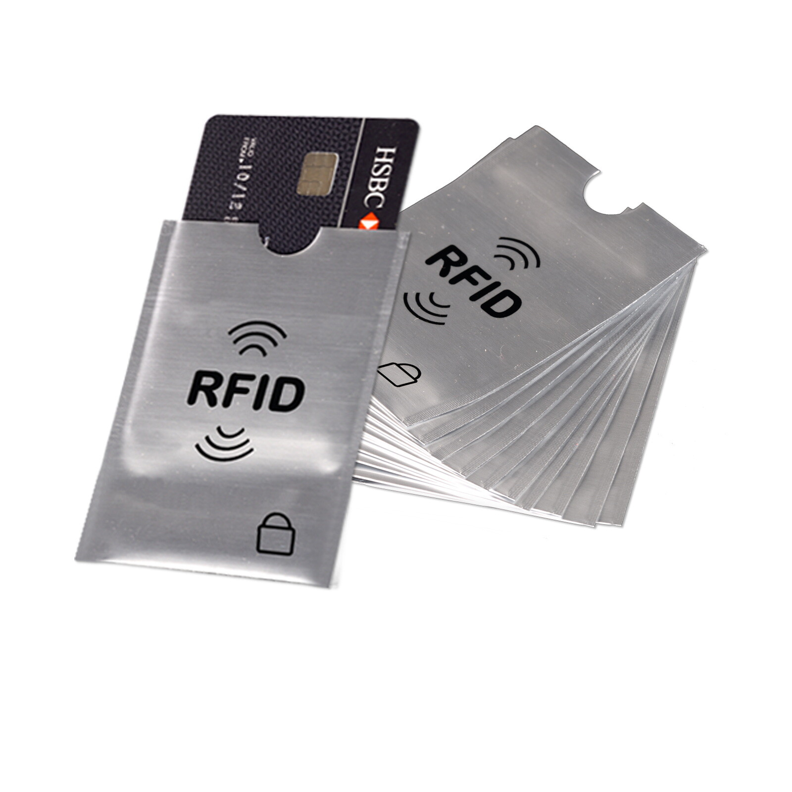 10X RFID Blocking Sleeve Secure Credit Debit Card ID Protector Anti ...
