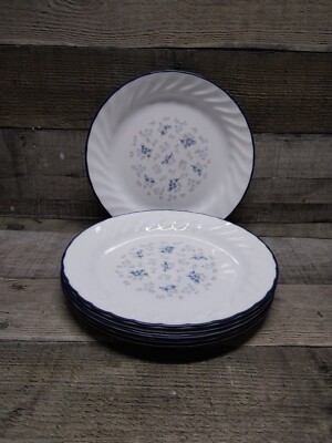 Corning Corelle Blue Fleur Swirl Salad Plate 7-1/8" Set of 6 | eBay