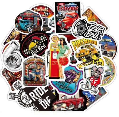 American Hot Rods Sticker Vinyl Decal Car Classic Engine Mechanic Pack ...