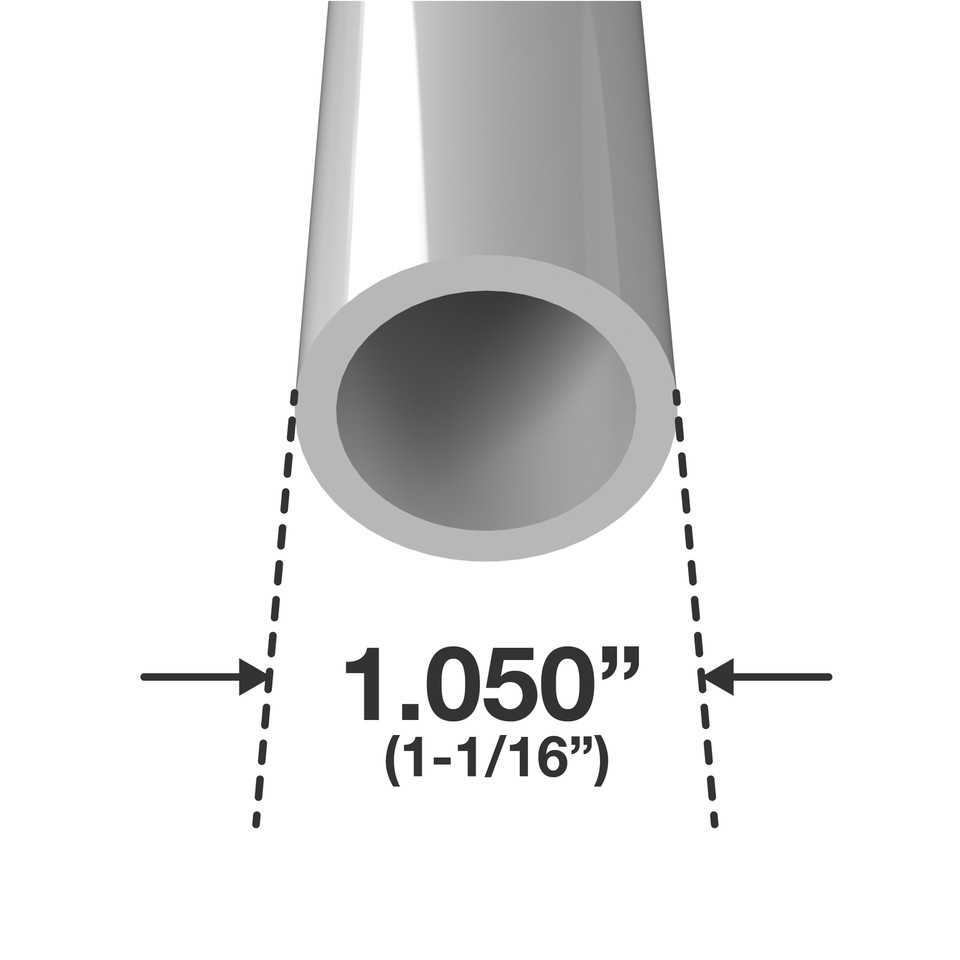 3/4 Sch 40 Furniture Grade PVC Pipe, 40"L, Gray (3-PK), FORMUFIT-Made ...