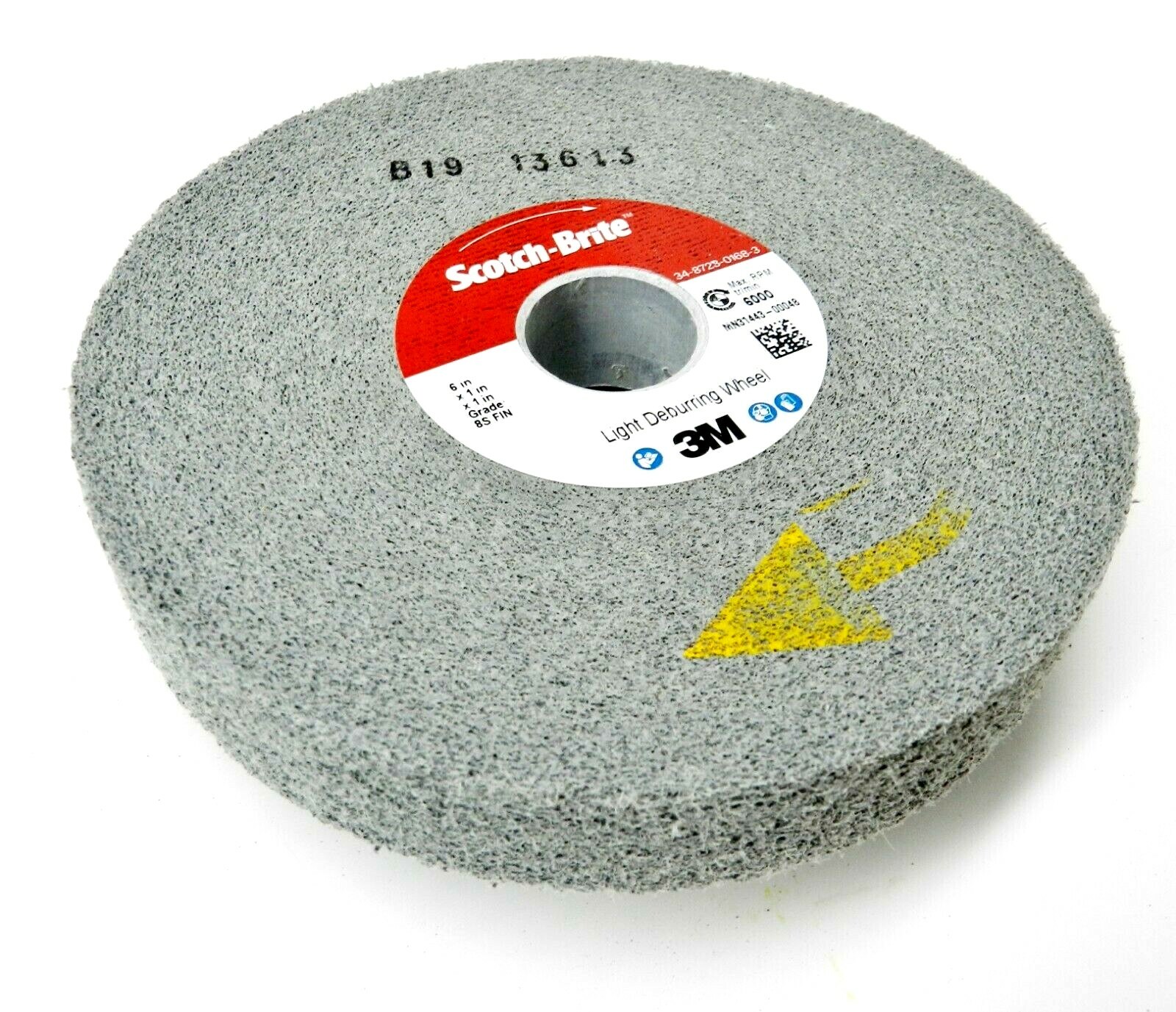 3M 8S FIN Light Deburring Wheel Fine Scotch-Brite Silicon Carbide 6x1x1 ...