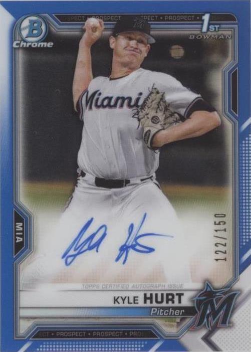 2021 Bowman Chrome - Prospect Autographs Kyle Hurt #CPA-KHU Blue ...
