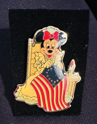 Mickey Mouse Disney Minnie Flag Vintage Jewelry Broach Enamel Lapel Pin ...