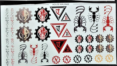 House Malinax Transfer Sheet Cerastus Lancer Heresy Warhammer 40K Red ...
