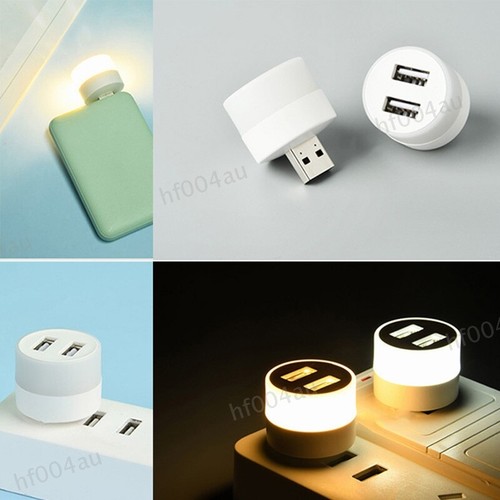 LED USB port Plug Lamp Book Reading Powerbank Night Light Small warm ...