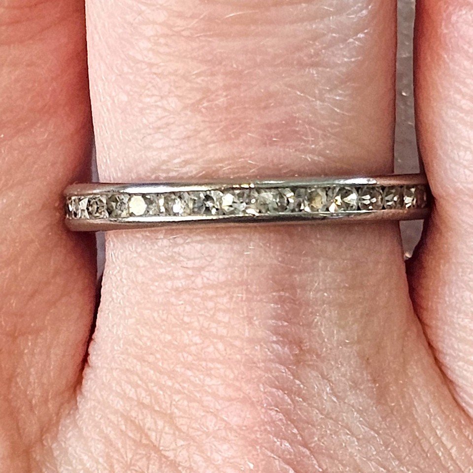 Sterling Silver Eternity Ring Size 8 Gift For Her Anniversary Stackable ...