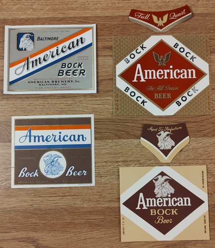 Four Different Unused American BOCK Beer Labels from American Brewery ...