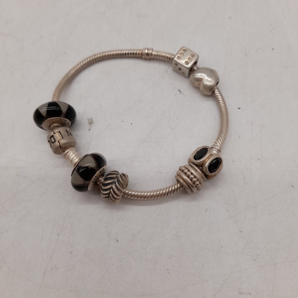 Pandora Sterling Silver Charm Bracelet with Charms (#H1/28) | eBay UK