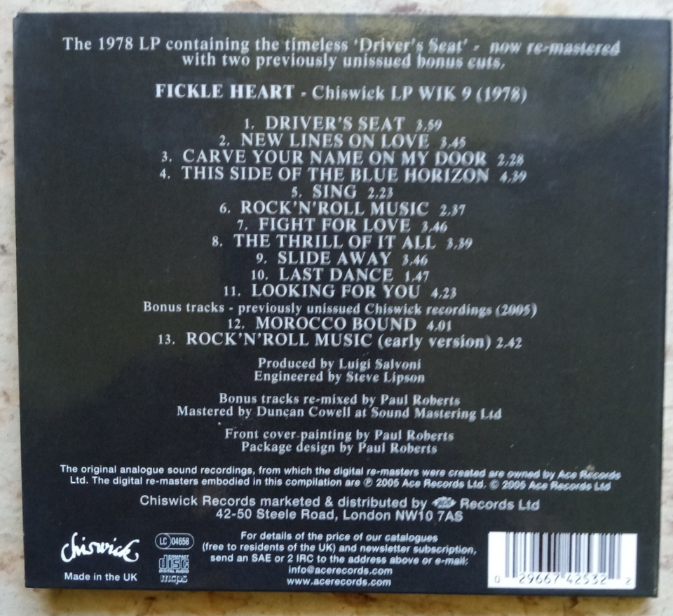 Sniff 'N' The Tears - Fickle Heart CD | eBay