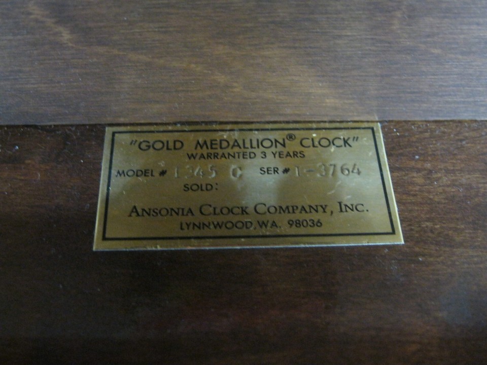 Vintage Ansonia Gold Medallion Mantle Clock #1345 c Bevelled Mirror AA ...