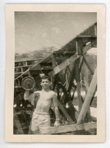 # 22 VINTAGE PHOTO HANDSOME SOLDIER BOY MUSCLE MAN LIFTING WEIGHTS ...