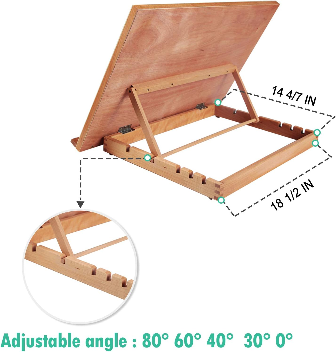Large 5-Position Wood Drafting Table Easel Drawing and Sketching Board ...