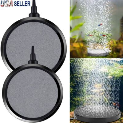 Air Stone Aquarium Fish Tank Bubbler Nano Furnace Flue Round Stone Disk ...