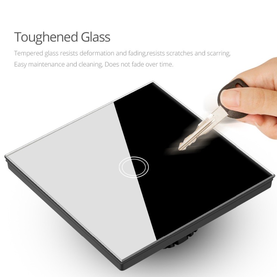 LED light Touch Switch EU/UK Tempered Glass Panel Sensor Wall lamp ...