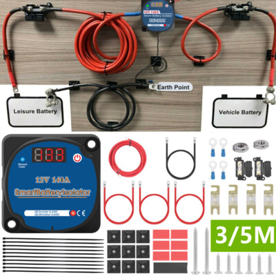 5/3M Ready Made Battery Split Charge Relay Kit 12V 140A Digital VSR ...